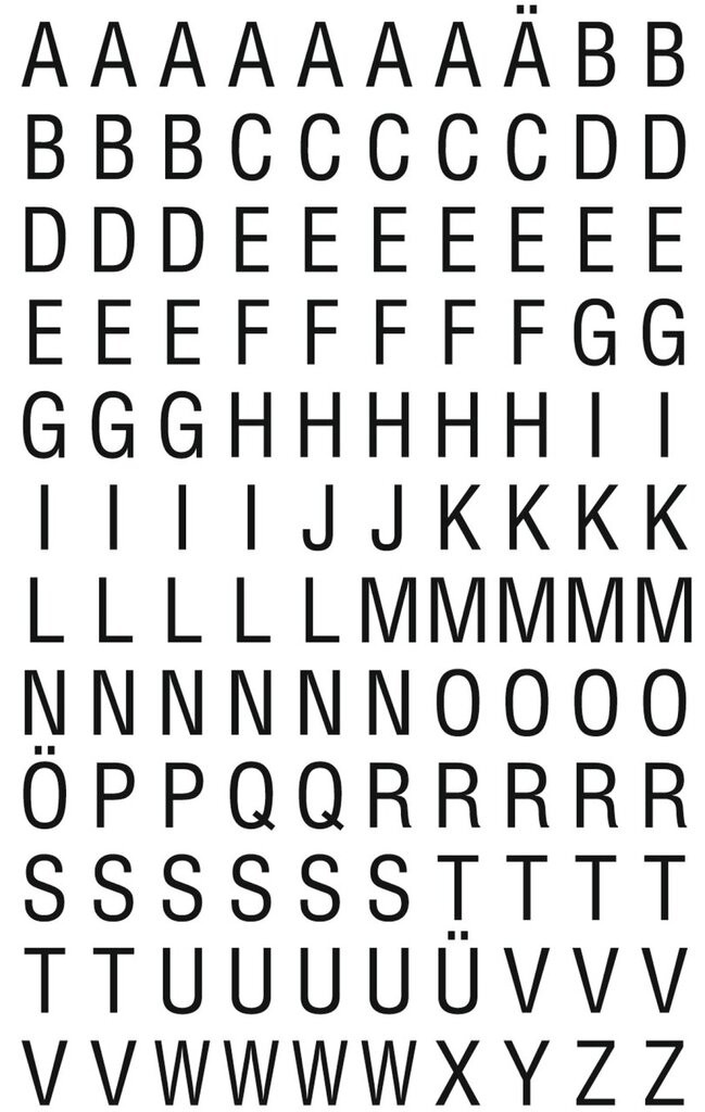 Selvklebende bokstaver A-Û, 6,5 mm | 3720 | Avery